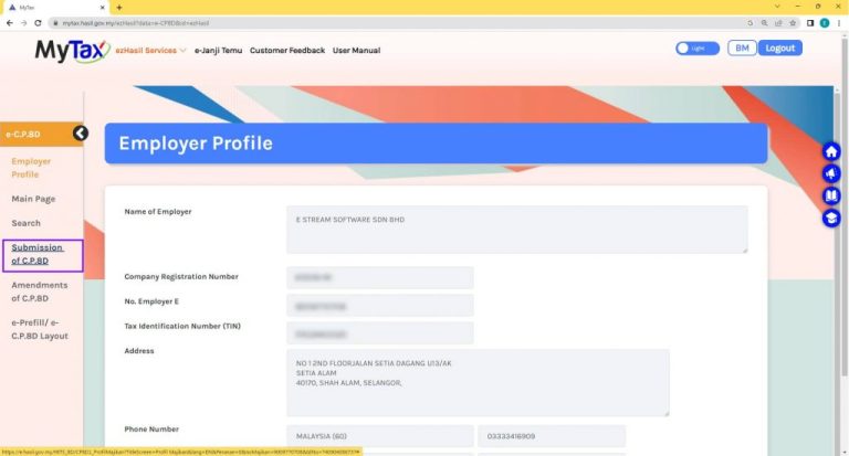 Steps To Submit Borang E Cp8d Aip Technology